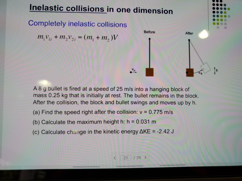 Solved Inelastic collisions in one dimension Completely | Chegg.com
