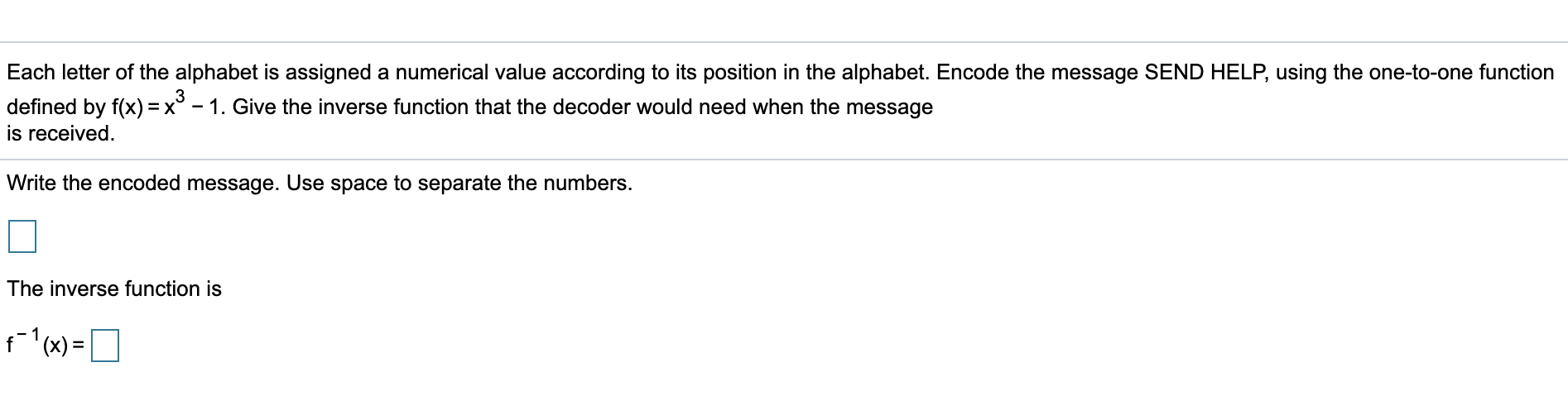 Solved Each letter of the alphabet is assigned a numerical | Chegg.com