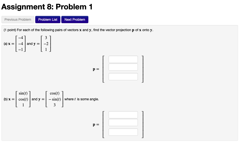 Solved Assignment 8: Problem 1 Previous Problem Problem List | Chegg.com