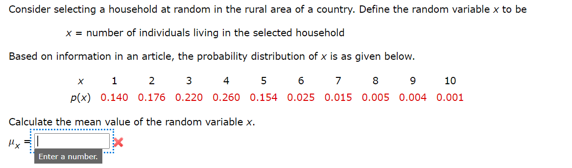 Solved Consider selecting a household at random in the rural | Chegg.com