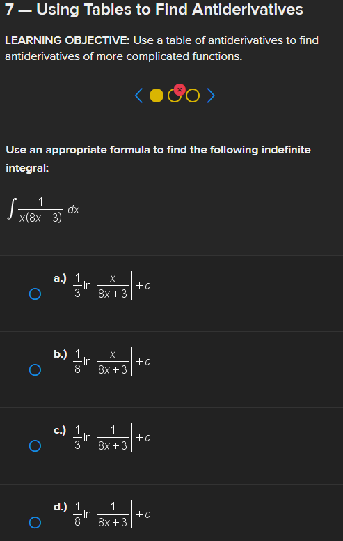 Solved LEARNING OBJECTIVE: Use a table of antiderivatives to | Chegg.com