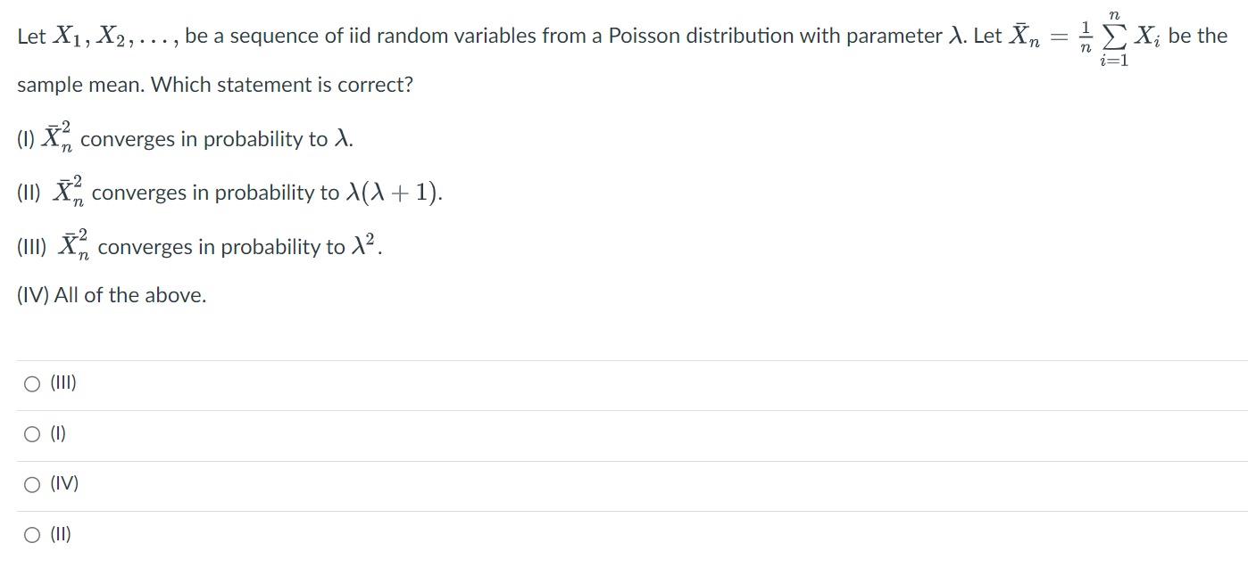 Let X1x2 Be A Sequence Of Iid Random Variables 