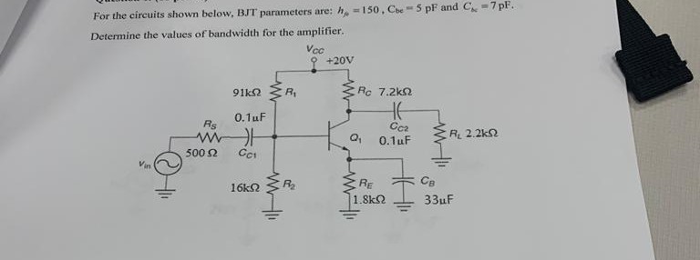 Solved For the circuits shown below, BJT parameters are: | Chegg.com