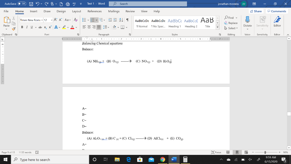 Solved AutoSave on AS e Test 1 - Word Search jonathan | Chegg.com