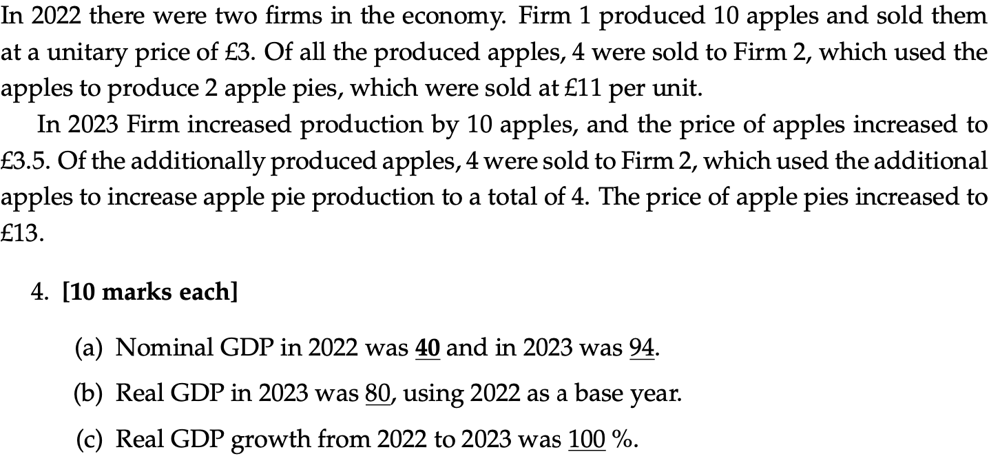 Solved Why is the nominal GDP in 2022 £40 and in 2023 | Chegg.com