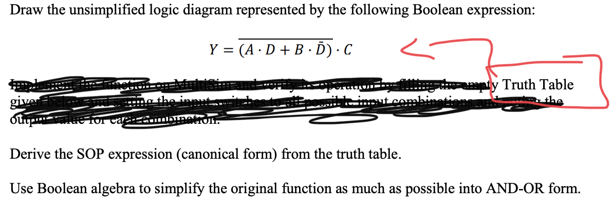 Solved Draw the unsimplified logic diagram represented by | Chegg.com