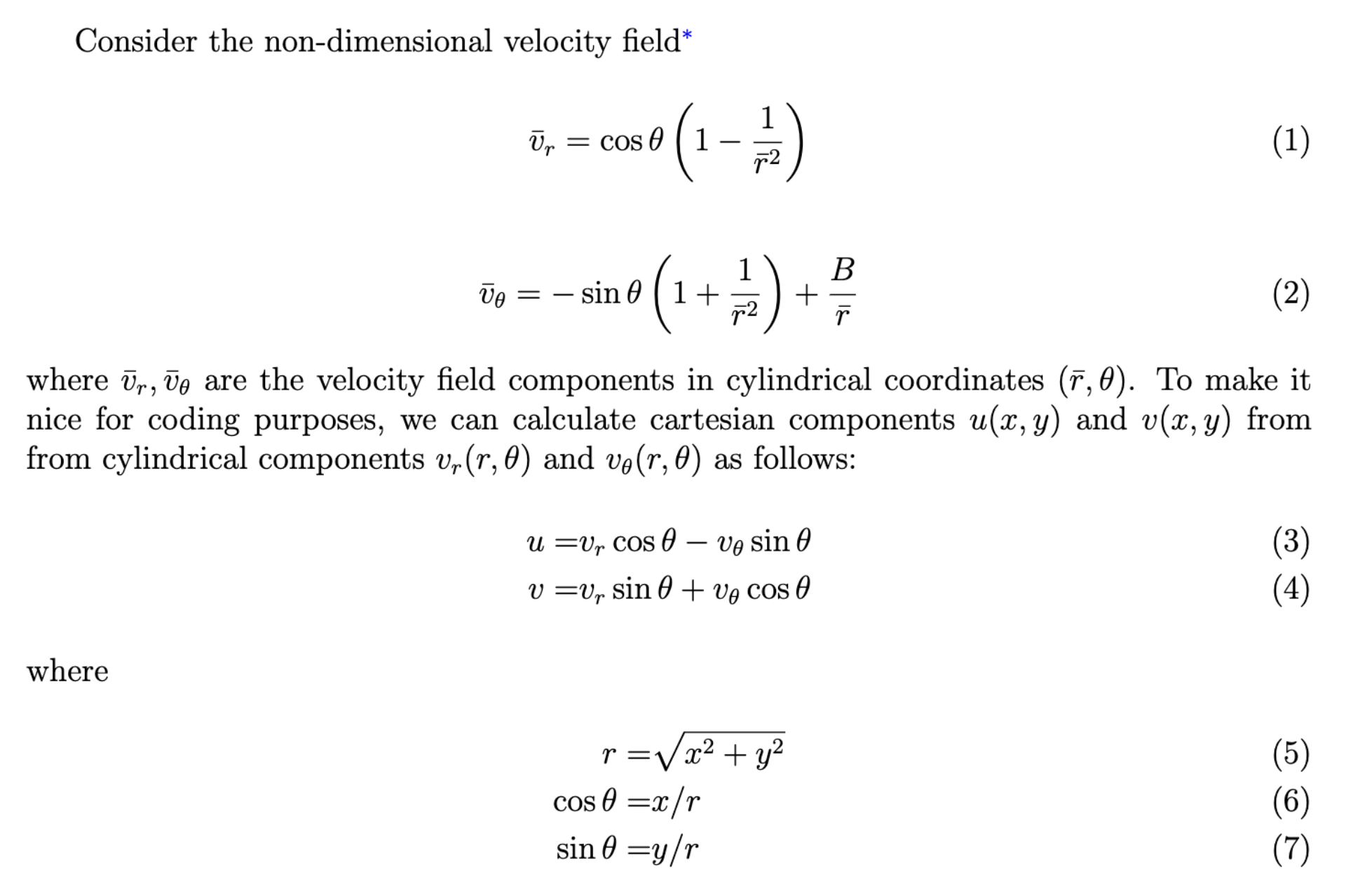 Consider the non-dimensional velocity field* | Chegg.com