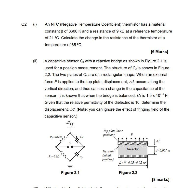 Solved Q2 (1) An NTC (Negative Temperature Coefficient) | Chegg.com