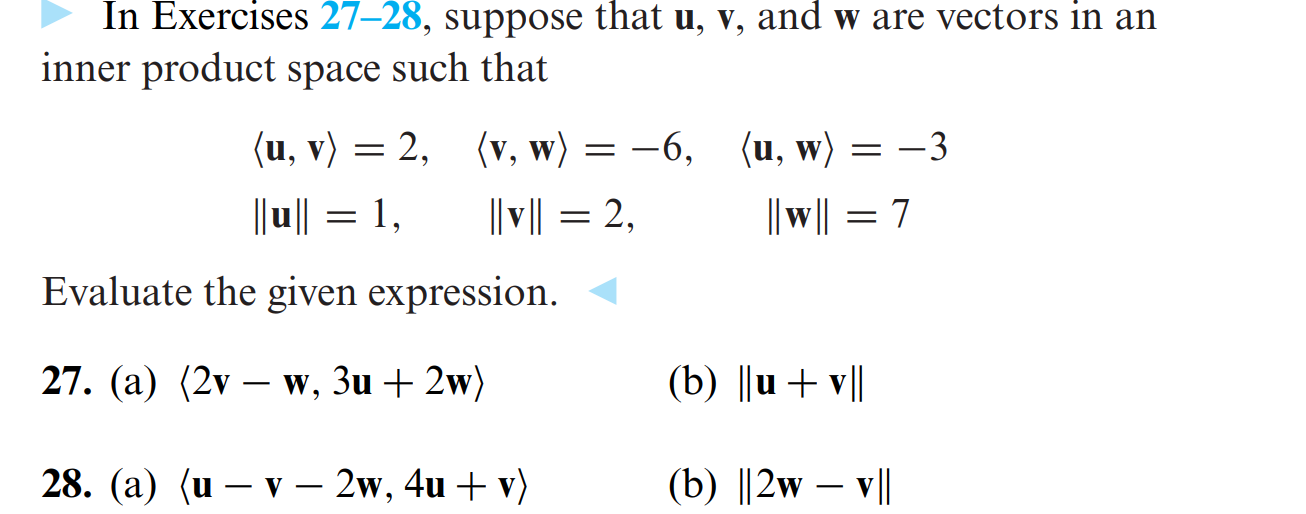 Solved In Exercises 27 28 Suppose That U V And W Are