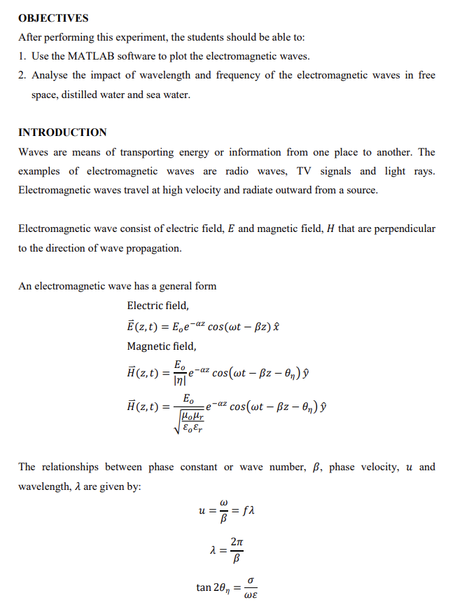 Solved OBJECTIVES After performing this experiment, the | Chegg.com
