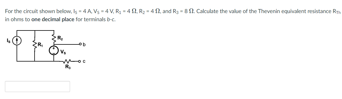 Solved For the circuit shown below, Is = 4 A, Vs = 4 V, R1 = | Chegg.com