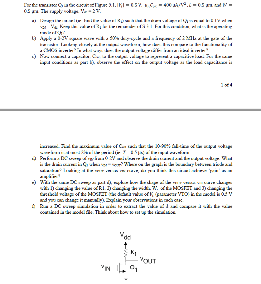 Solved For the transistor Q, in the circuit of Figure 5.1, | Chegg.com