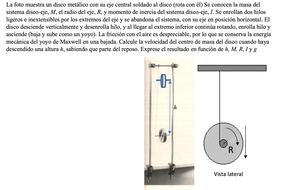 Solved Maxwell's disk (Maxwell's "yoyo"). The photo shows a | Chegg.com