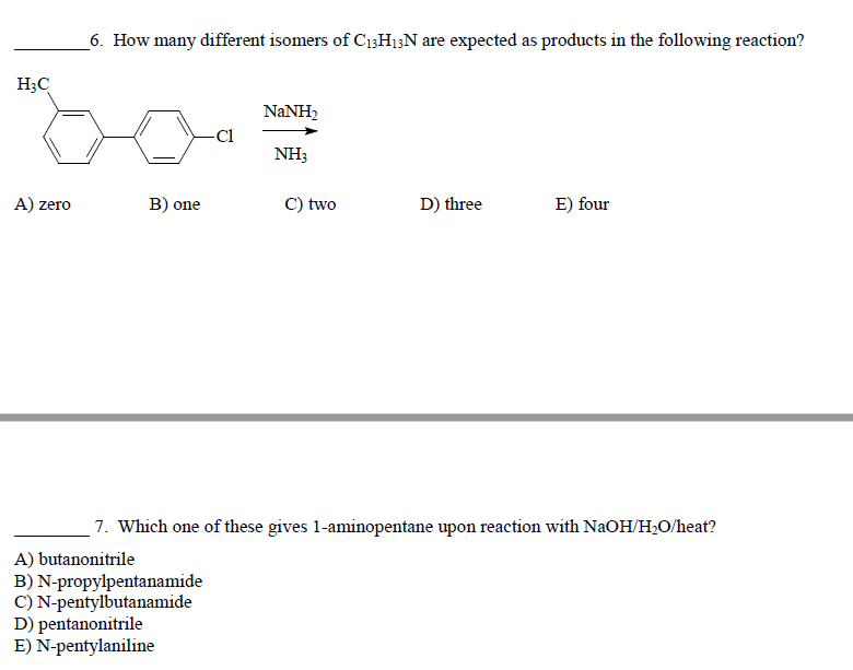 Solved 6. How many different isomers of C13H13N are expected | Chegg.com