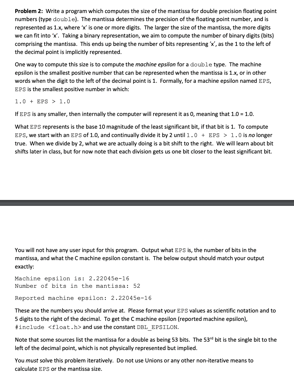 Problem 2: Write a program which computes the size of | Chegg.com