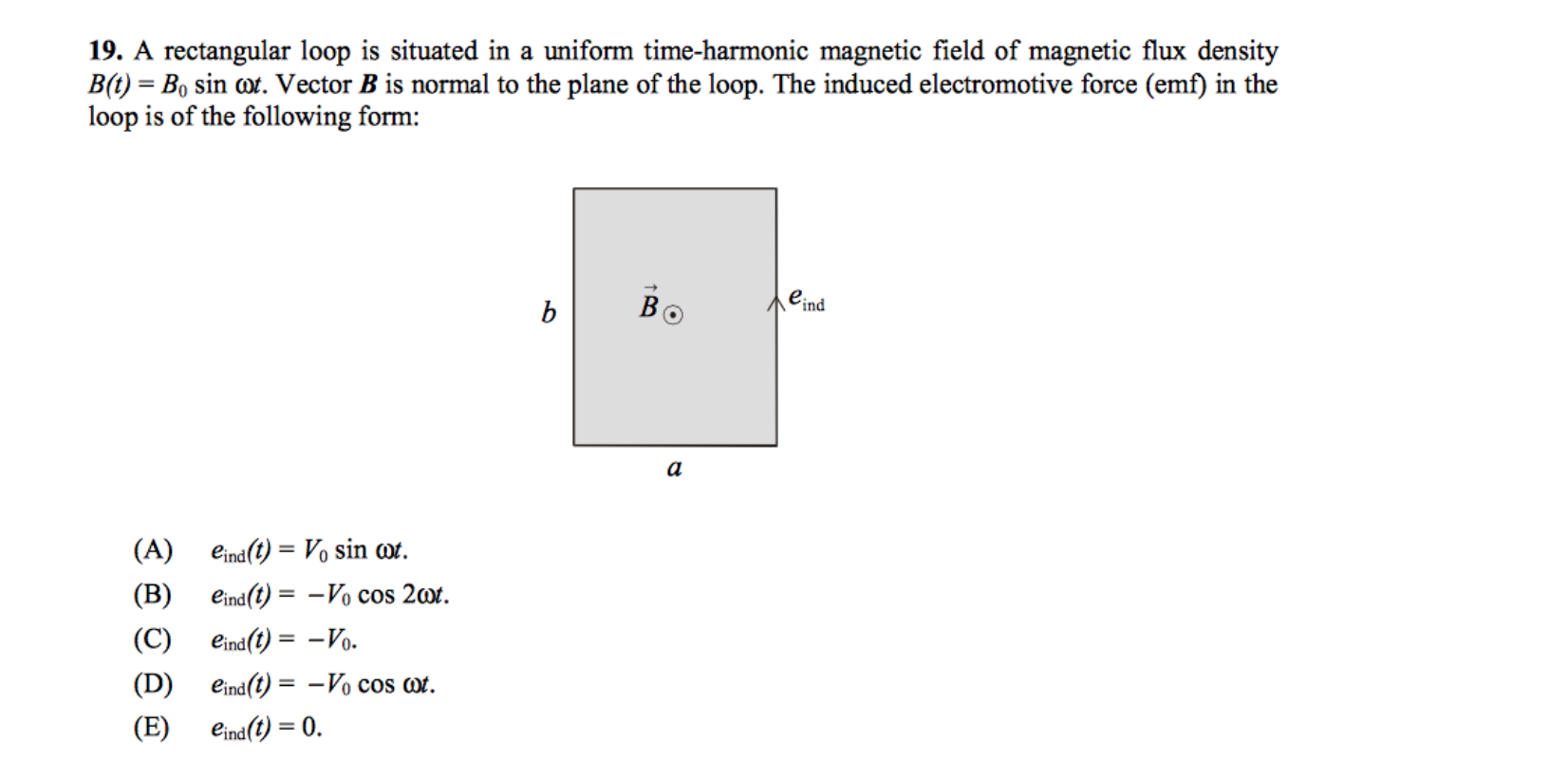 Solved 19. A rectangular loop is situated in a uniform | Chegg.com
