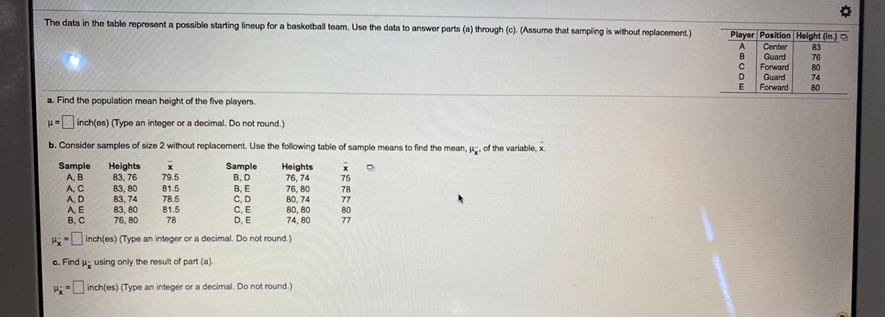 Solved The data in the table represent a possible starting | Chegg.com