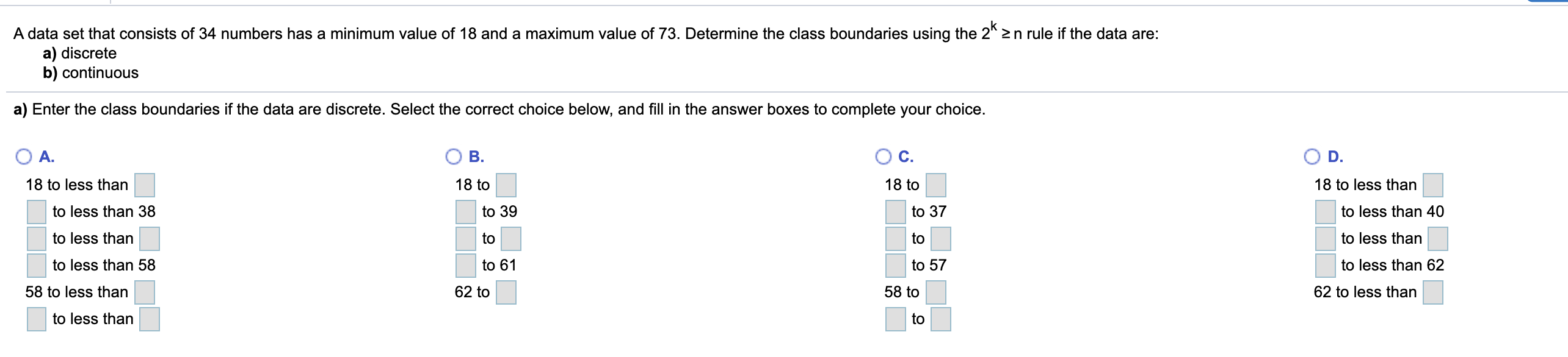 Solved A data set that consists of 34 numbers has a minimum | Chegg.com