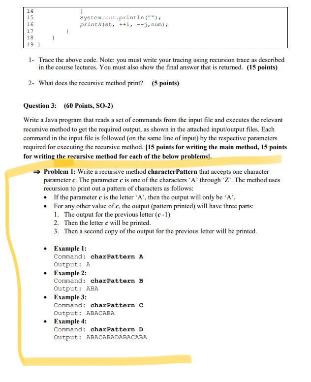 Solved Consider a recursive method that prints the riser and | Chegg.com
