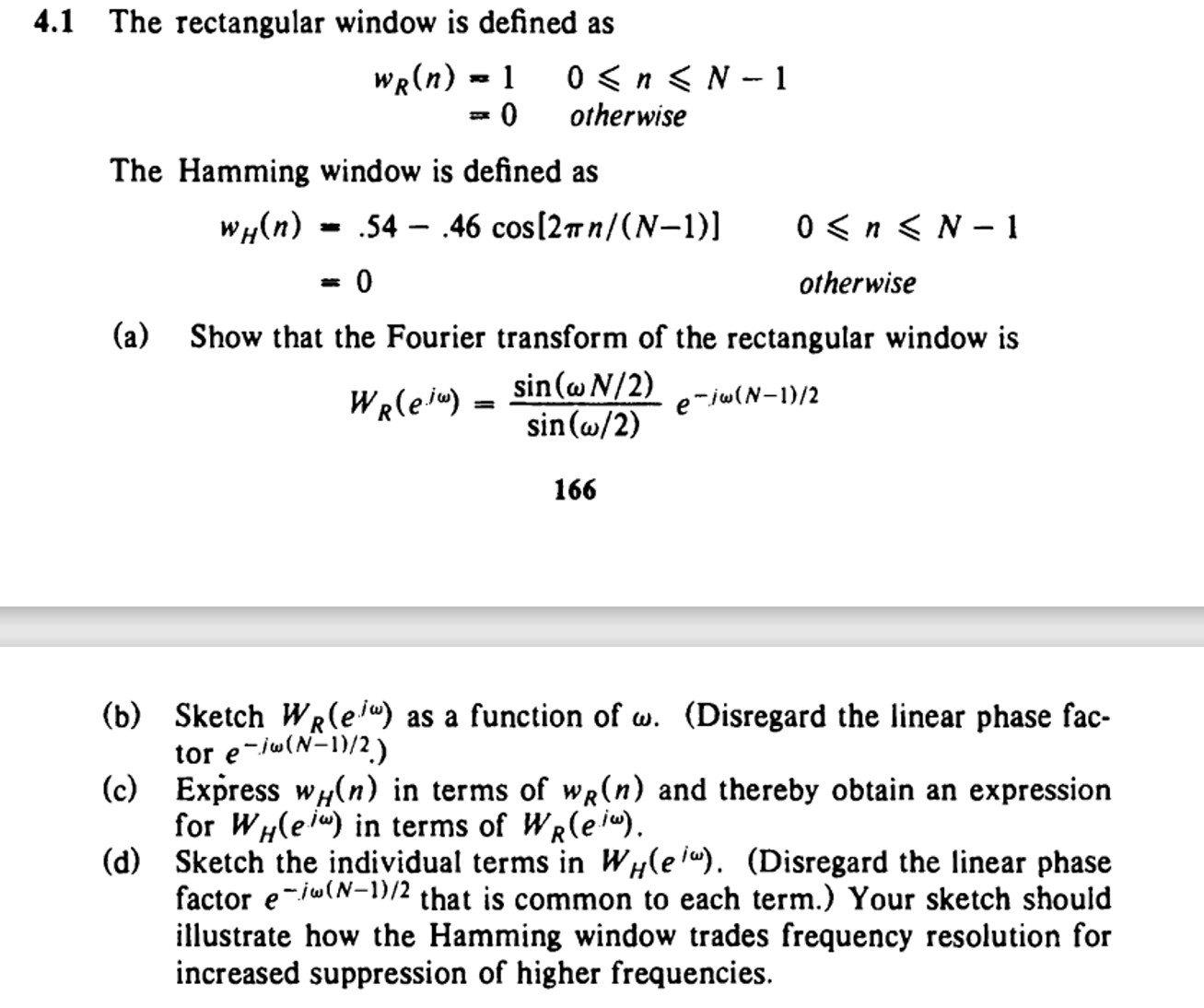 Solved 4.1 ﻿The rectangular window is defined | Chegg.com