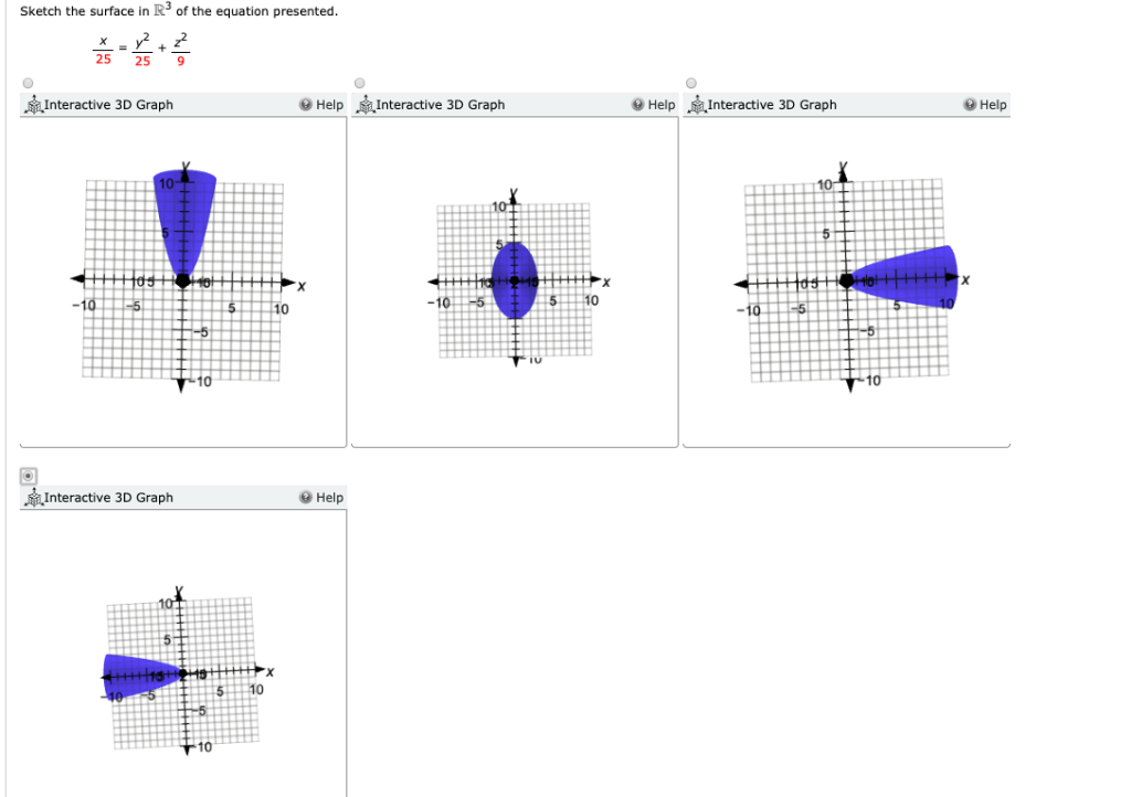 Solved Sketch the surface in R3 of the equation presented 25 | Chegg.com