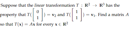 Solved Suppose that the linear transformation T : R2 + R3 | Chegg.com