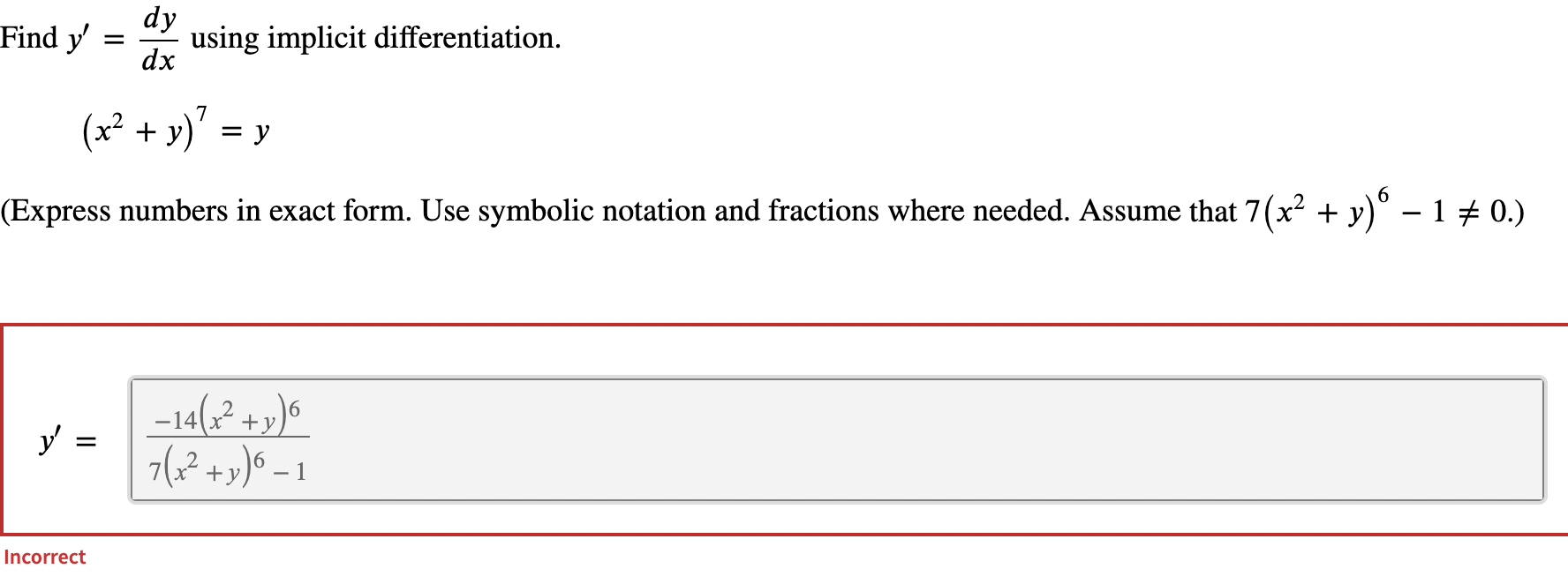 Solved Find \\( y^{\\prime}=\\frac{d y}{d x} \\) using | Chegg.com