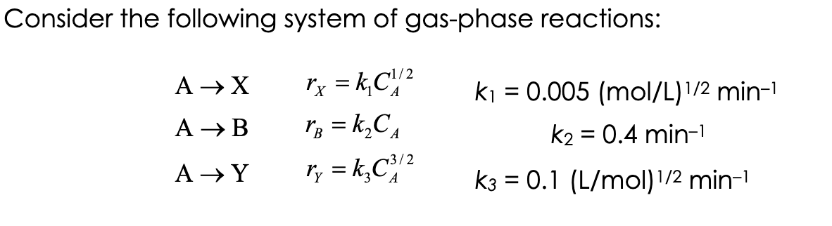 Solved Consider the following system of gas-phase reactions: | Chegg.com