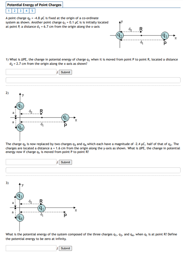Solved A point charge q2 = -4.8 μC is fixed at the origin of | Chegg.com