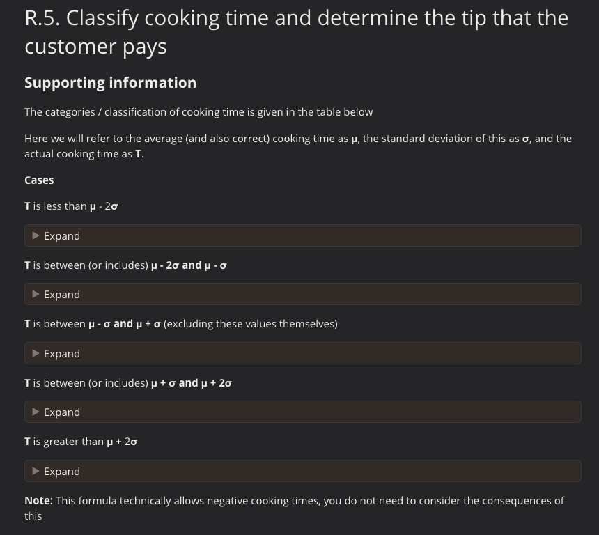 R.5. Classify cooking time and determine the tip that | Chegg.com