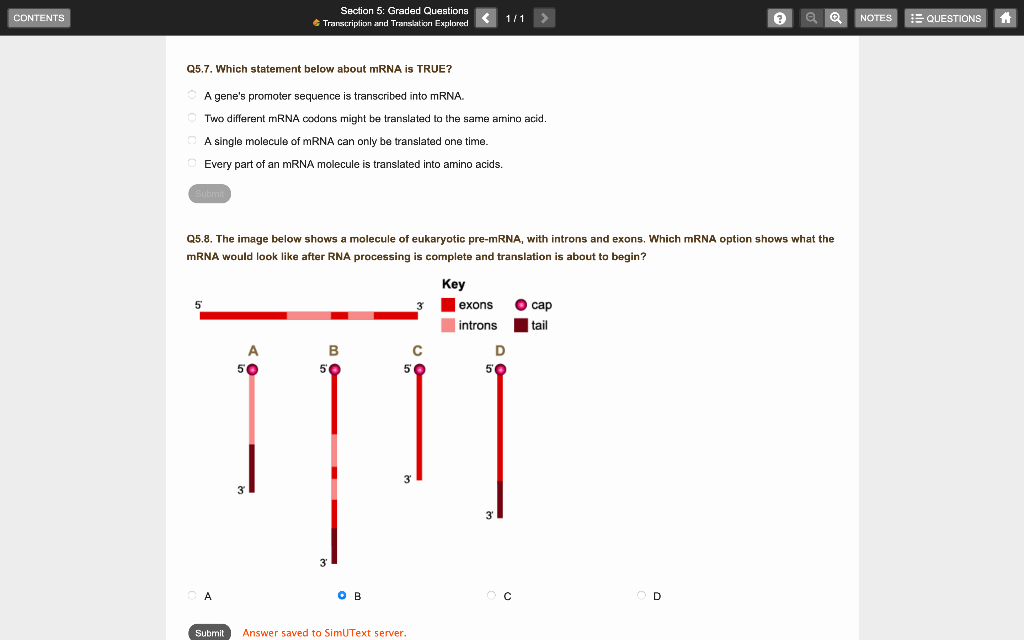 Solved CONTENTS Section 5: Graded Questions Transcription | Chegg.com