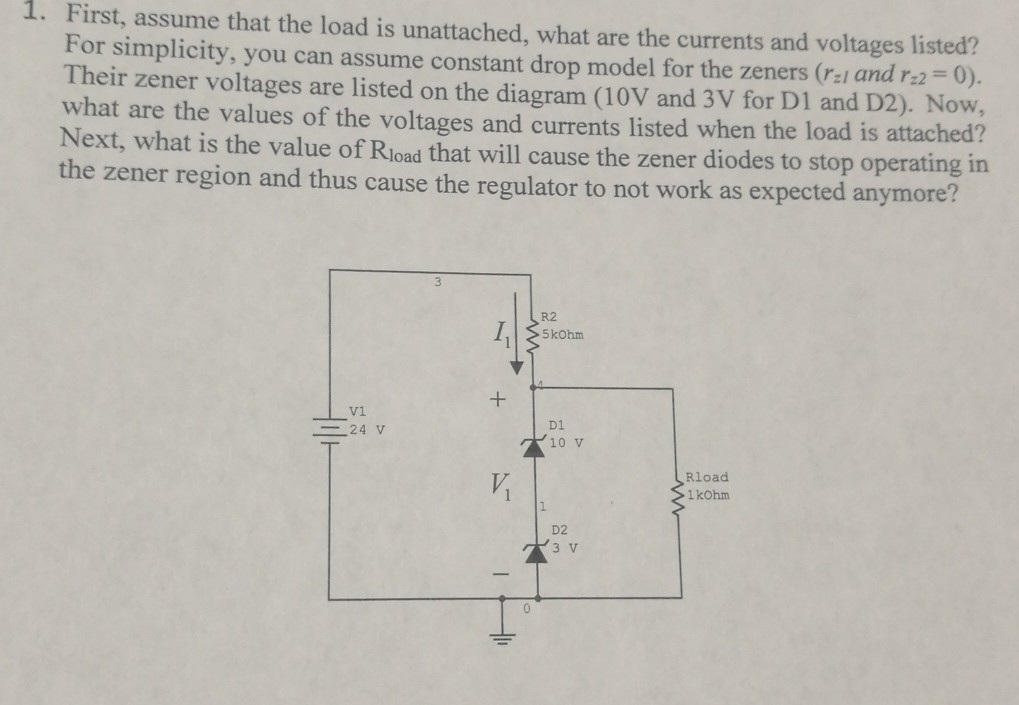 Solved 1. First, assume that the load is unattached, what | Chegg.com