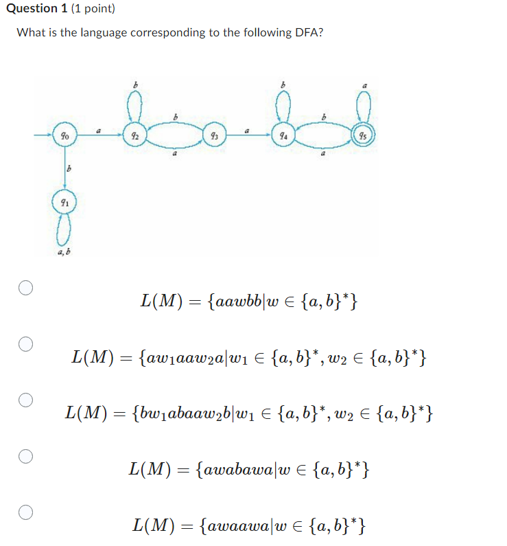 Solved What is the language corresponding to the following | Chegg.com