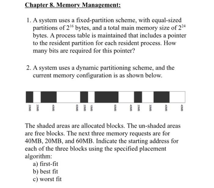 Solved Chapter 8 Memory Management 1 A System Uses A 