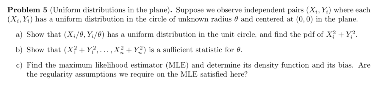 Solved Problem 5 (Uniform distributions in the plane). | Chegg.com