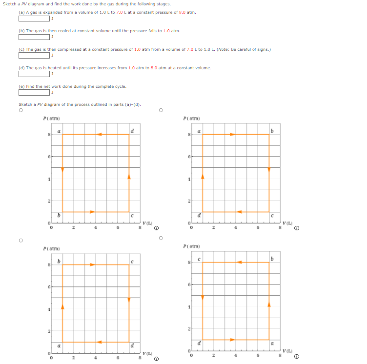 Solved Sketch a PV diagram and find the work done by the gas | Chegg.com