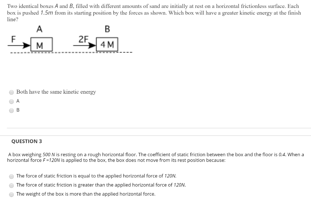 Solved Two identical boxes A and B, filled with different | Chegg.com