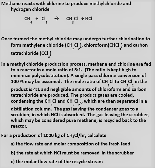 Solved Methane reacts with chlorine to produce | Chegg.com