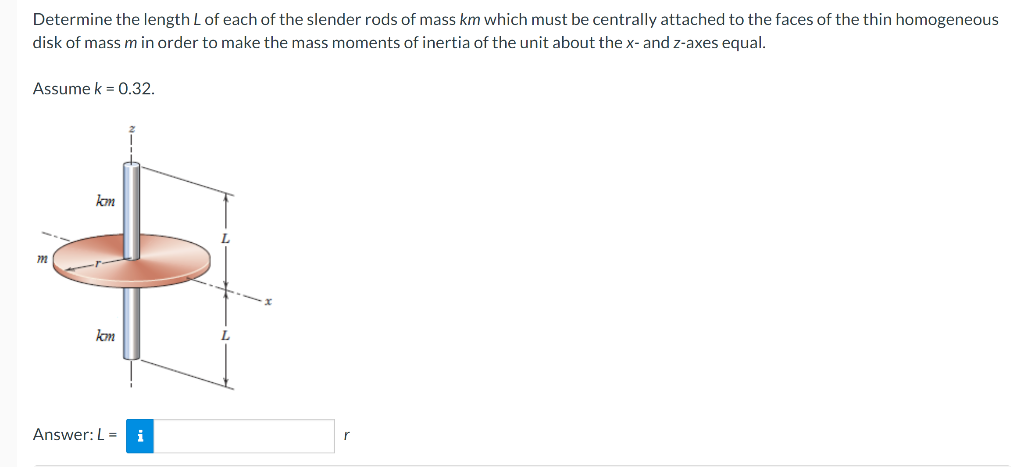 Solved Determine the length L of each of the slender rods of | Chegg.com
