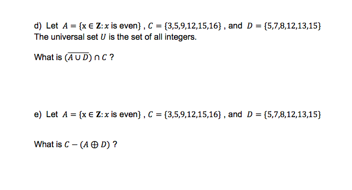 Solved DISCRETE MATH: show work and simplify if needed: I | Chegg.com