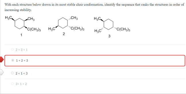 Solved With each structure below drawn in its most stable | Chegg.com