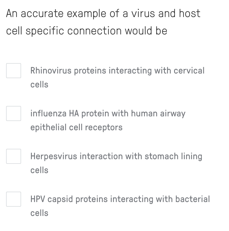 Solved An accurate example of a virus and host cell specific | Chegg.com