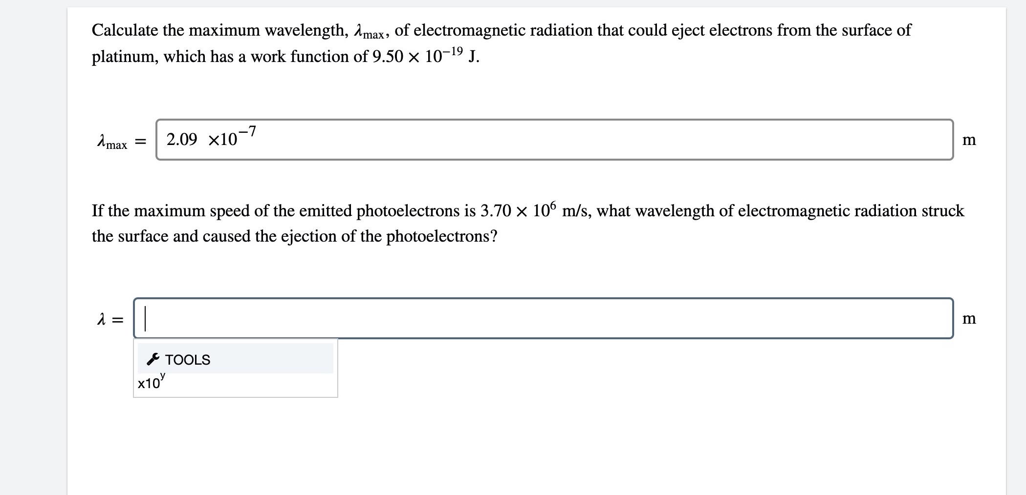 Solved Calculate the maximum wavelength, imax, of | Chegg.com Solved Calculate the maximum wavelength, imax, of | Chegg.com