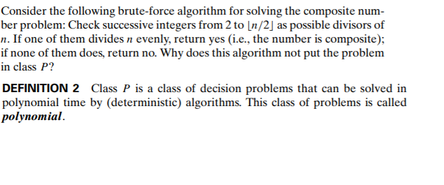 Solved Consider the following brute-force algorithm for | Chegg.com