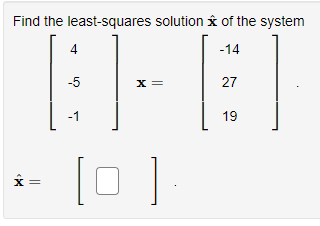 Solved Find the least-squares solution x^ of the system | Chegg.com