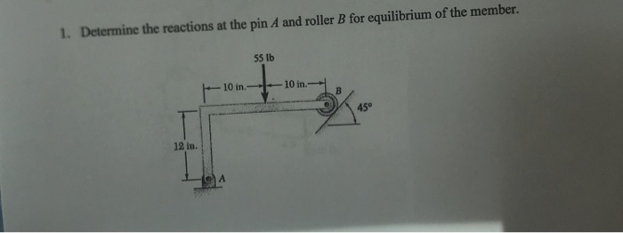 Solved 1. Determine the reactions at the pin A and roller B | Chegg.com