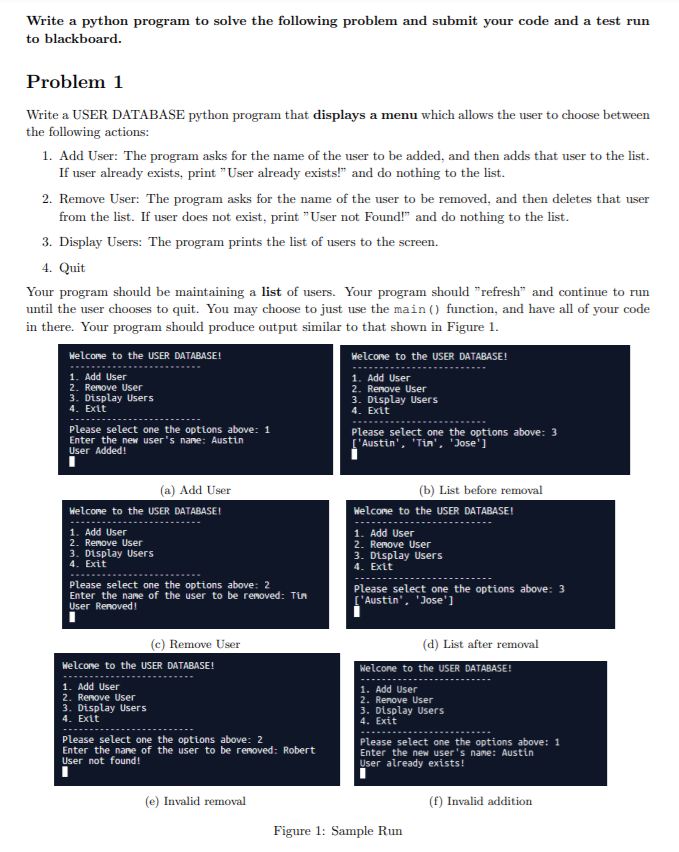 Solved Write A Python Program To Solve The Following Problem 1294