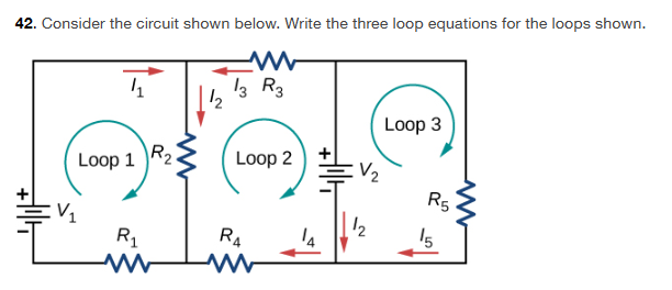 Solved 42. Consider the circuit shown below. Write the three | Chegg.com