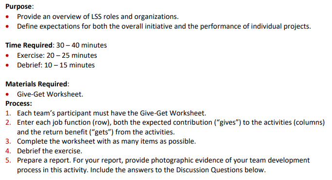 Solved I. (40%) Chapter 3 : Give-Get (LSS Roles and | Chegg.com