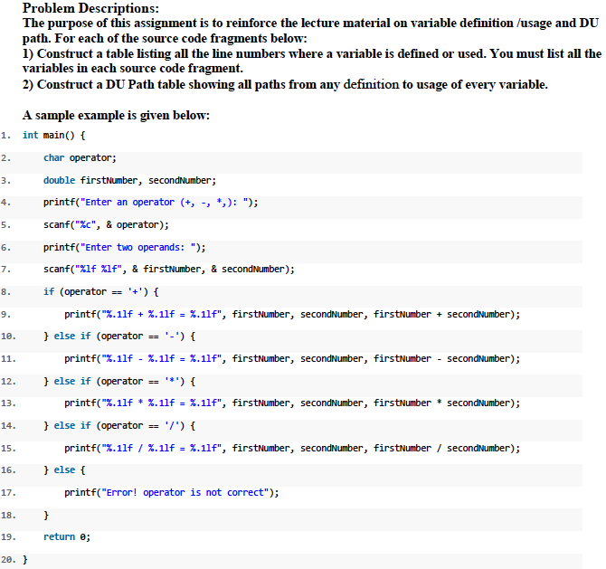 Solved Problem Descriptions: The purpose of this assignment | Chegg.com